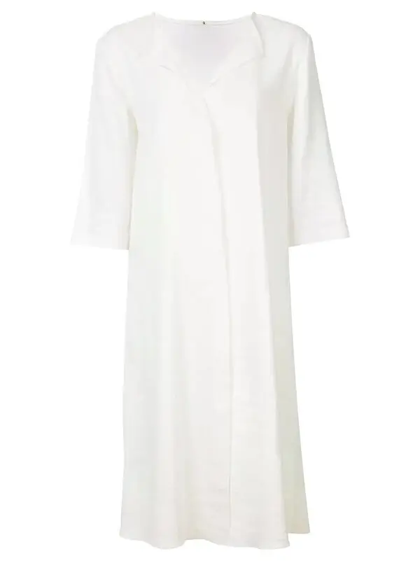 PETER COHEN Stretch Linen Blend Shirt Dress - White