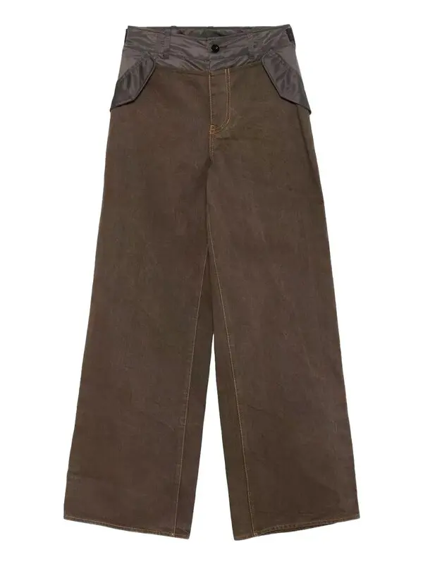 Sacai Paneled Pocket Trousers - Brown