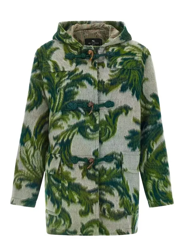 Etro Patterned Toggle Coat - Green