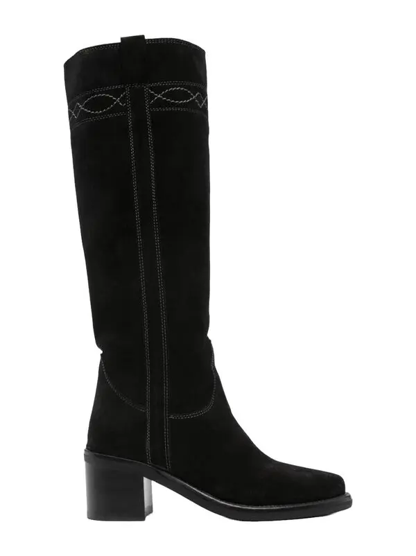 Ash Pam Suede Knee-high Boots - Black