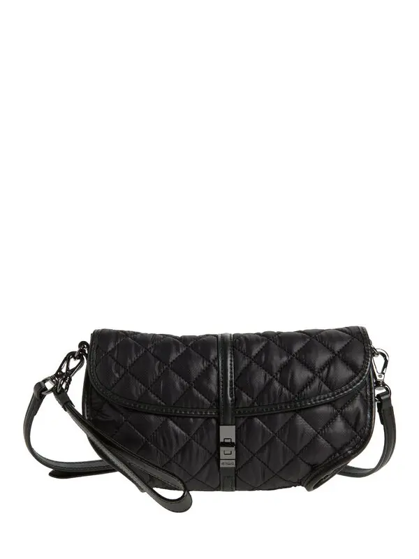 Mz Wallace Small Astor Convertible Quilted Leather Crossbody Clutch - Black