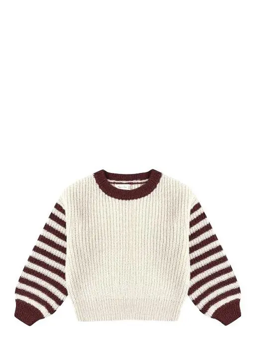 RYLEE + CRU Striped Pullover Sweater - Natural