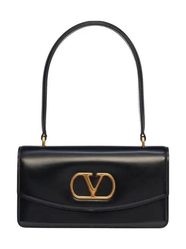 Valentino Garavani Devain Leather Shoulder Bag - Nero