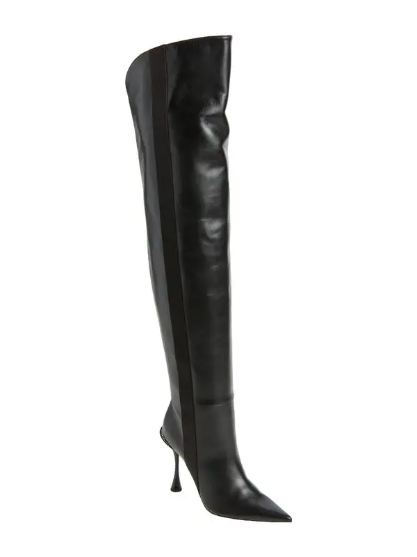 BETZÁBE Bree Pointed Toe Thigh High Boots - Black