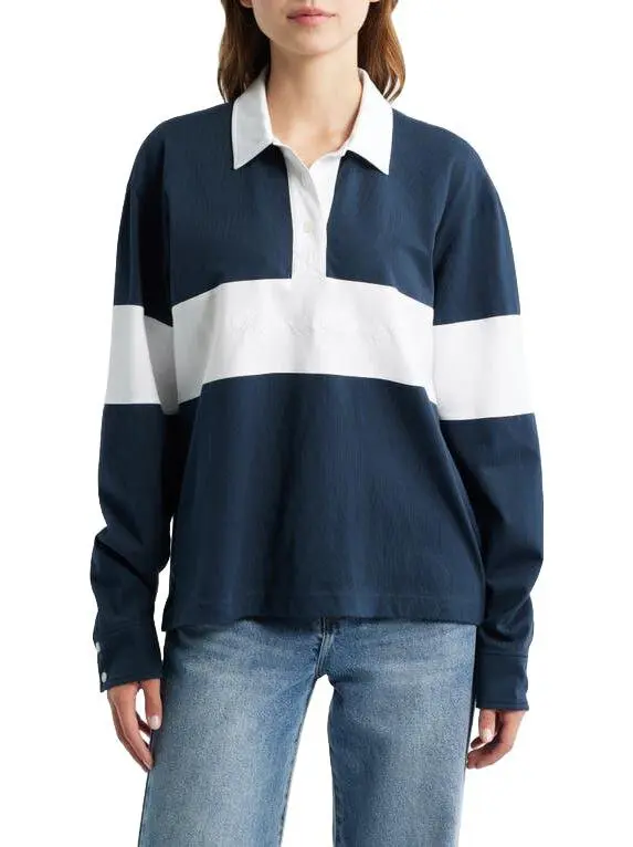 Rag & Bone Colorblock Rugby Shirt - Blue/white