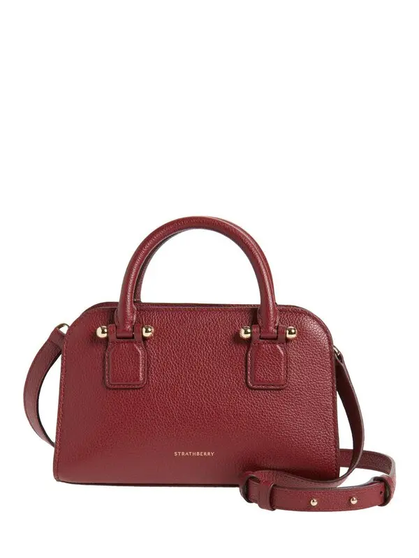 Strathberry Mini Georgia Leather Tote - Oxblood