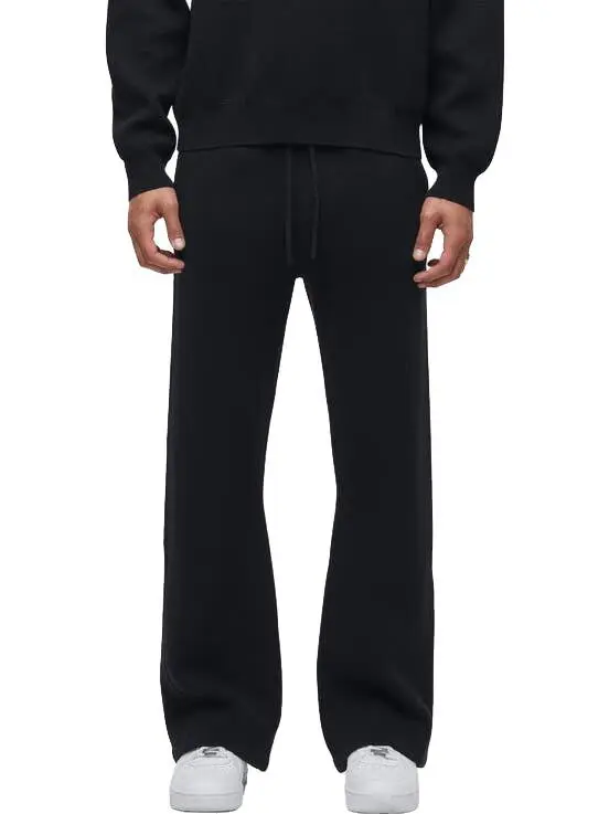 Hudson Jeans Cotton & Cashmere Double Knit Kick Flare Sweatpants - Pitch Black