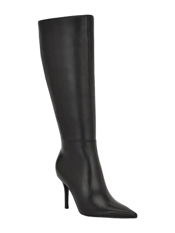 Nine West Pointed Toe Knee High Boots - Black 002