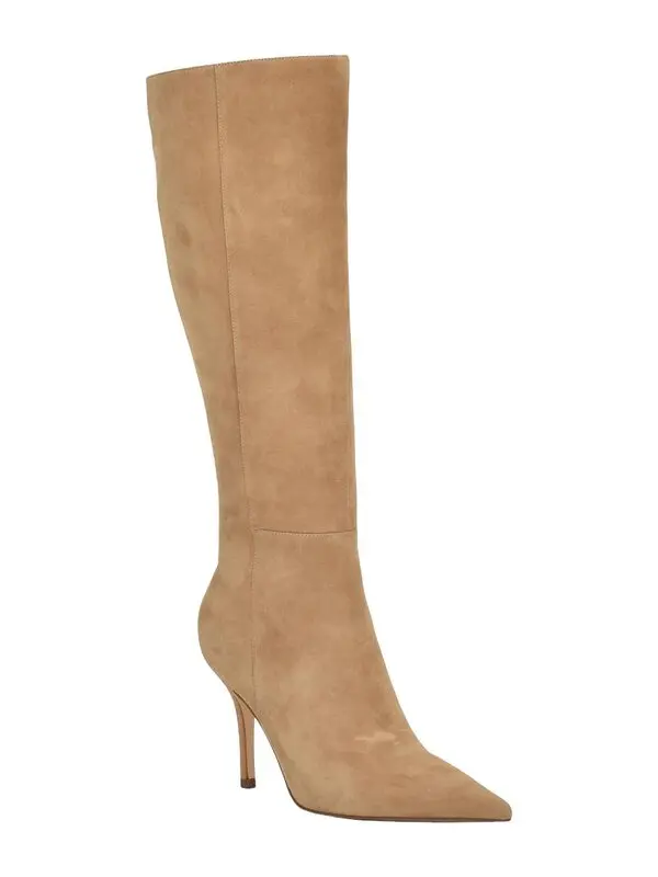 Nine West Pointed Toe Knee High Boots - Taupe 240