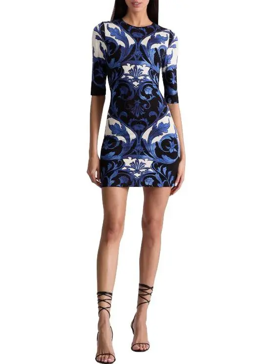 Alice + Olivia Delora Tapestry Print Knit Minidress - Regal Retreat