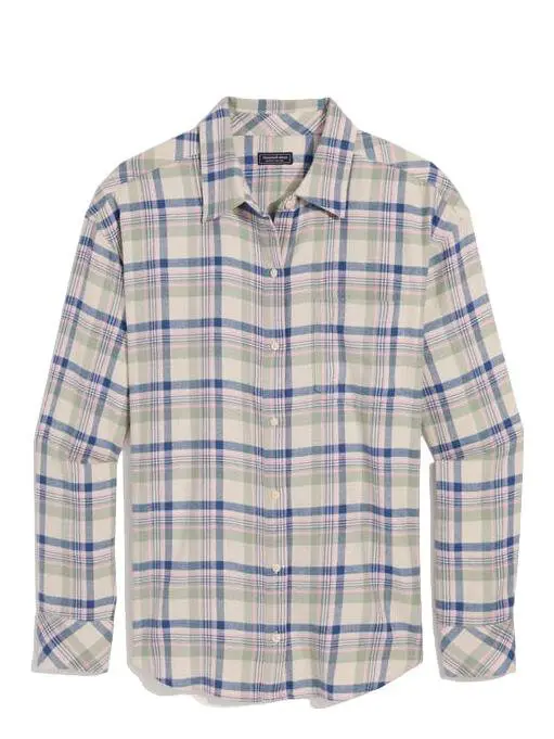 Vineyard Vines Relaxed Fit Cotton Blend Flannel Button-up Shirt - Meg Plaid - Stone