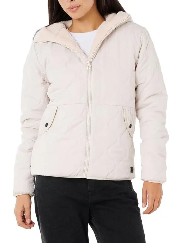 Rip Curl Quilted Hooded Jacket - Moonbeam