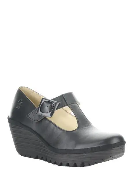 Fly London Yald Wedge Mary Jane Pump - 000 Black
