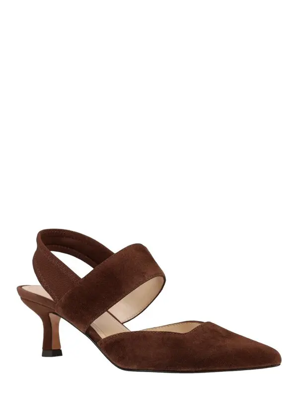 Pelle Moda Kiam Slingback Kitten Heel Pumps - Espresso