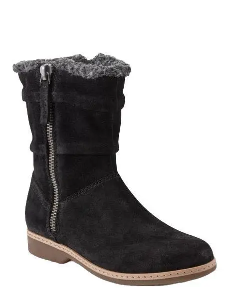 EARTH® Hyland Faux Fur Trim Zip Boot - Black