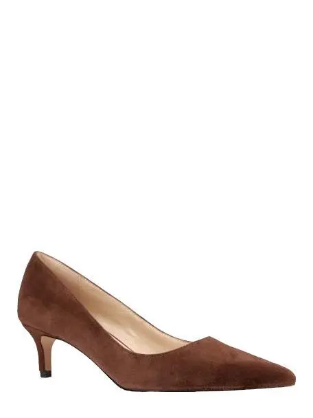 Pelle Moda Aeri Pointed Toe Kitten Heel Pumps - Espresso