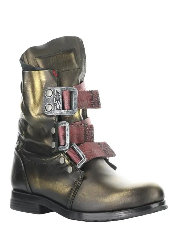 Fly London Stif Military Boot - 029 Gold