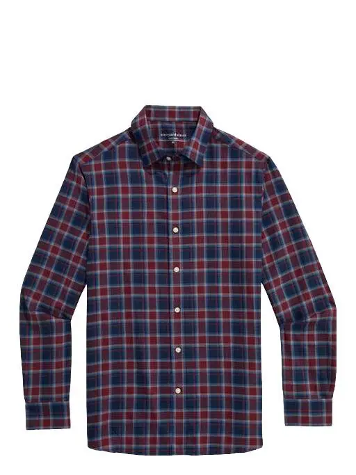 Vineyard Vines Jethro Plaid Tech Twill Button-up Shirt - Crimson