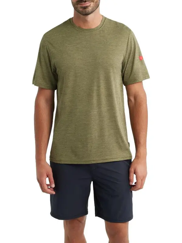 FLORENCE Airtex Performance T-shirt - Heather Burnt Olive