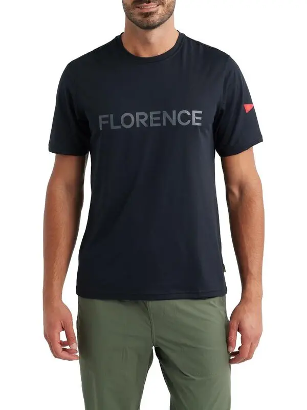 FLORENCE Airtex Logo Performance T-shirt - Black