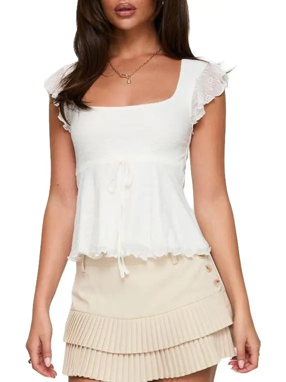 Princess Polly Auroraah Frill Top - White