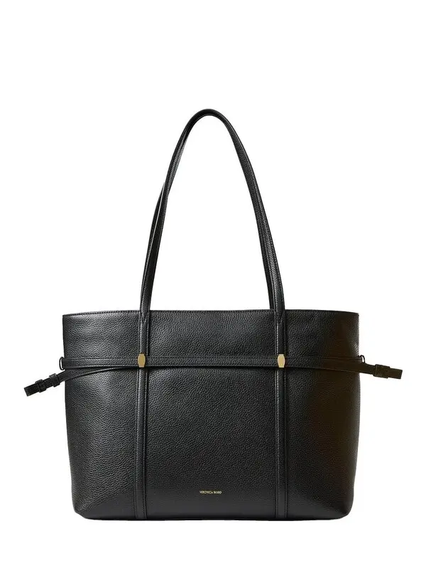 Veronica Beard Lasso Leather Tote Bag - Black