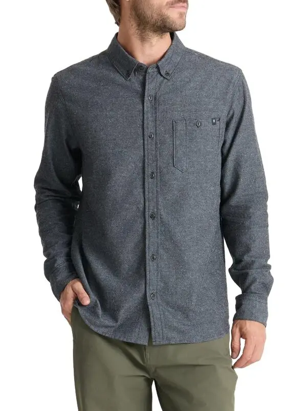 ROARK Scholar Organic Cotton Chambray Button-down Shirt - Black