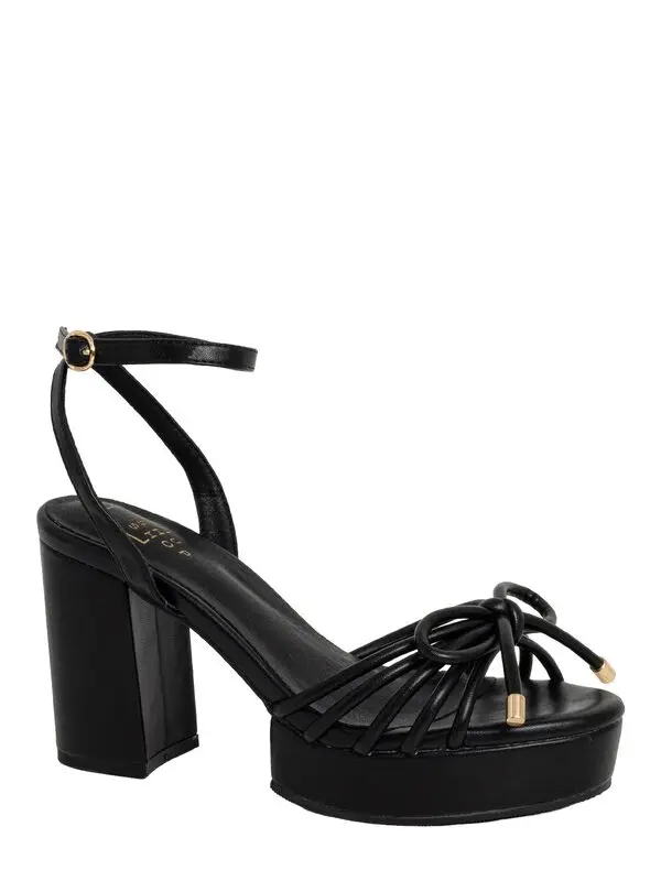 SHU SHOP Edith Ankle Strap Platform Sandal - Black