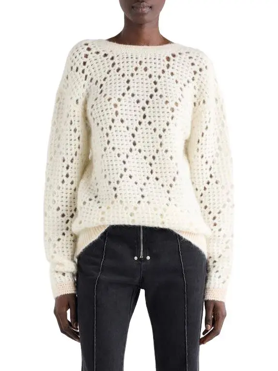 Isabel Marant Medaline Open Knit Sweater - Ecru