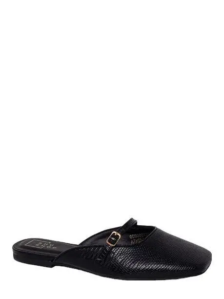 SHU SHOP Athena Mule - Black Lizard