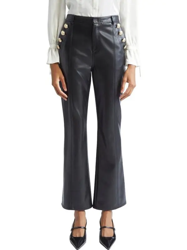 Cinq À Sept Crop Faux Leather Pants - Black