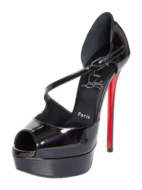CHRISTIAN LOUBOUTIN Miss Zigourata Alta Platform Peep Toe Sandal - Black