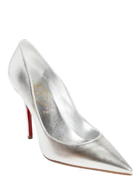 CHRISTIAN LOUBOUTIN Miss Z Pointed Toe Pump - Silver