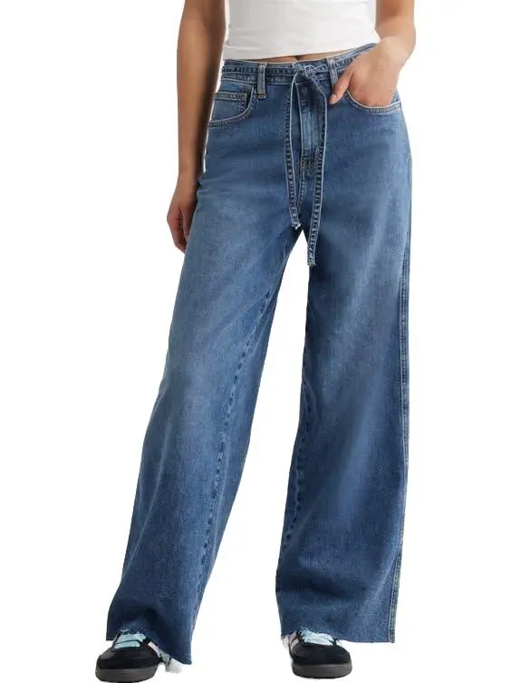 Bp. Tie-waist High-rise Wide-leg Jeans - James Wash