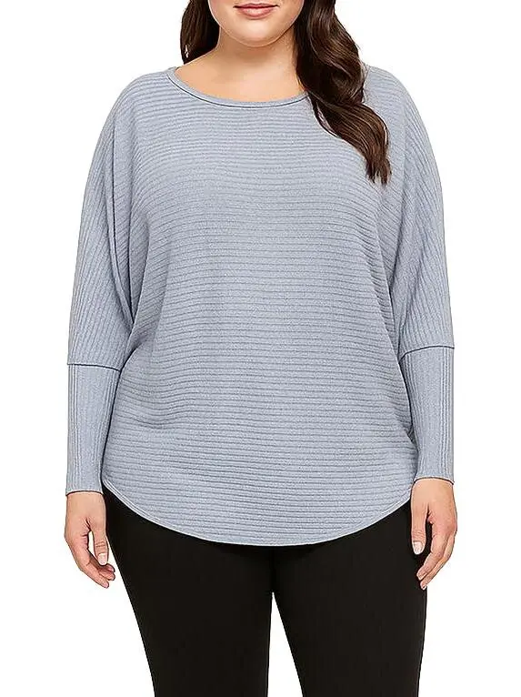 STANDARDS & PRACTICES Dolman Sleeve Rib Top - Light Blue
