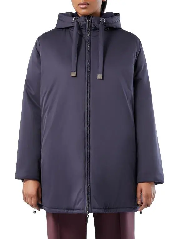 Marina Rinaldi Zuara Insulated Coat With Faux Fur Lining - Midnight Blue