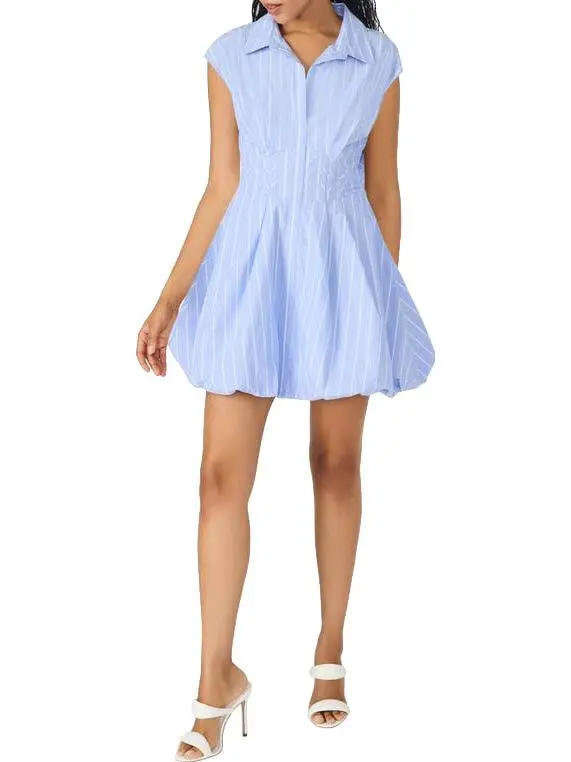 Steve Madden Arielle Bubble Hem Minidress - Soft Blue