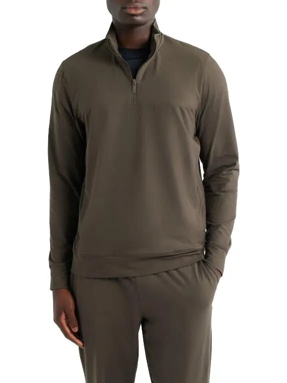 Zella Quarter Zip Pullover - Olive Tuscan