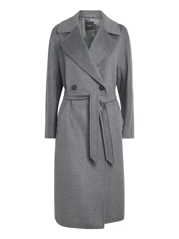Max Mara Virgin Wool Belted Overcoat - Grey