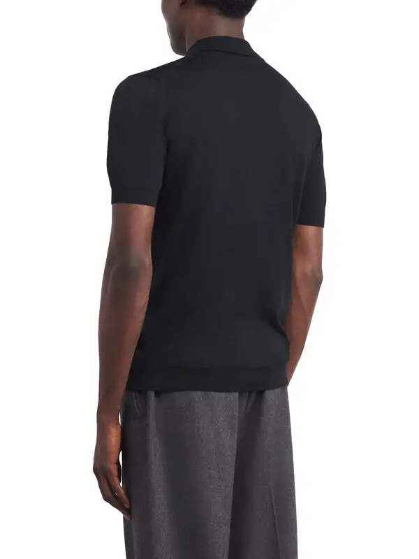 John Smedley Sea Island Cotton Adrian Polo Shirt - Black