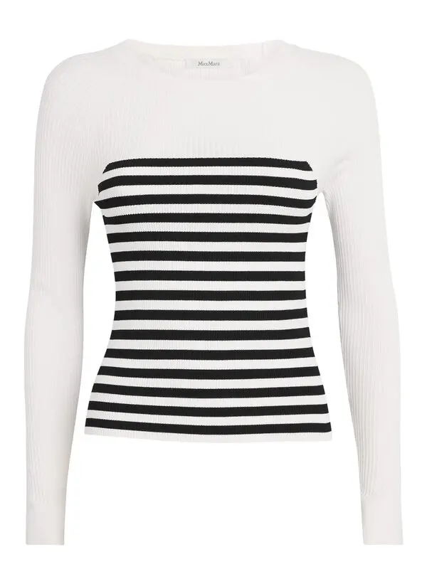 Max Mara Rib-knit Stripe Sweater - White