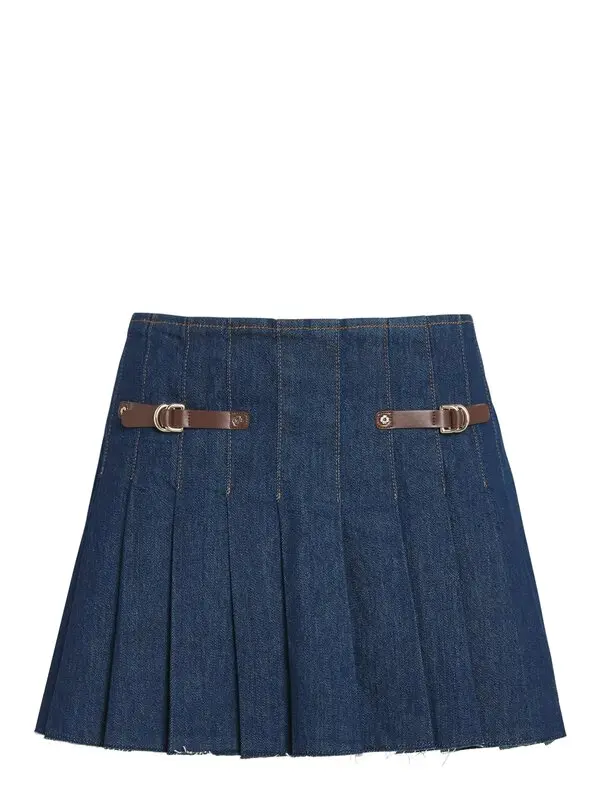 Maje Stretch Denim Skorts - Blue