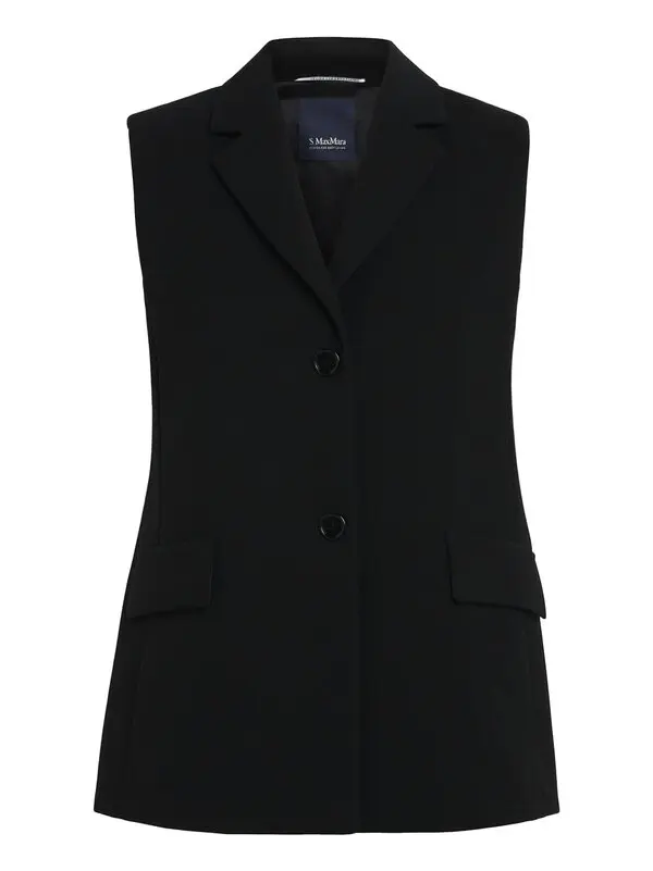 Max Mara Virgin Wool Waistcoat - Black