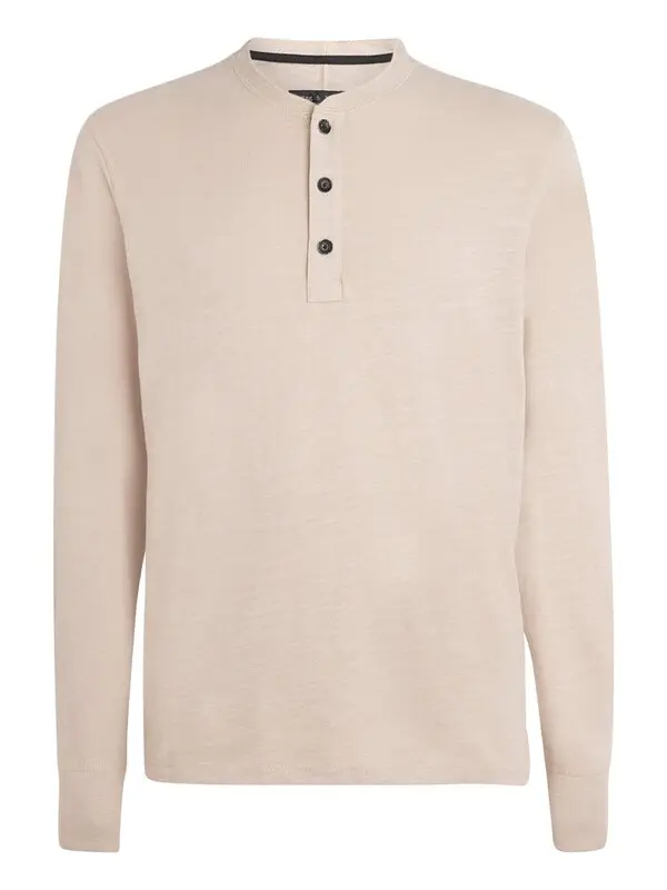 Rag & Bone Cotton Classic Henley T-shirt - Beige