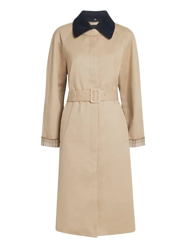 Maje Cotton Trench Coat With Detachable Collar - Beige