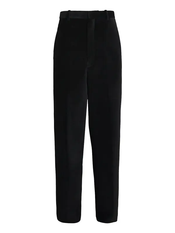 JIL SANDER Double-faced Velvet Tailored Trousers - Black