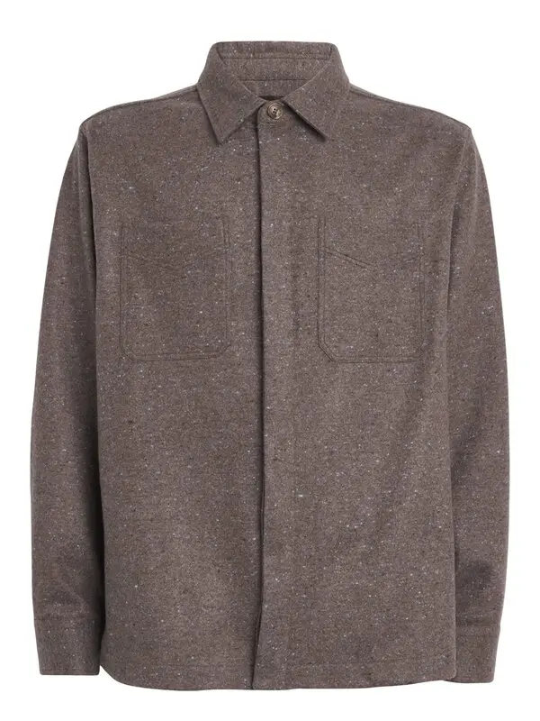 BRETT JOHNSON Cashmere Tweed Overshirt - Grey