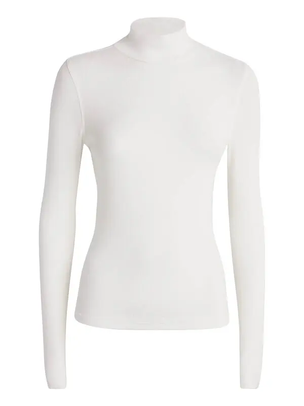 FRAME Modal Ribbed Rollneck Sweater - White