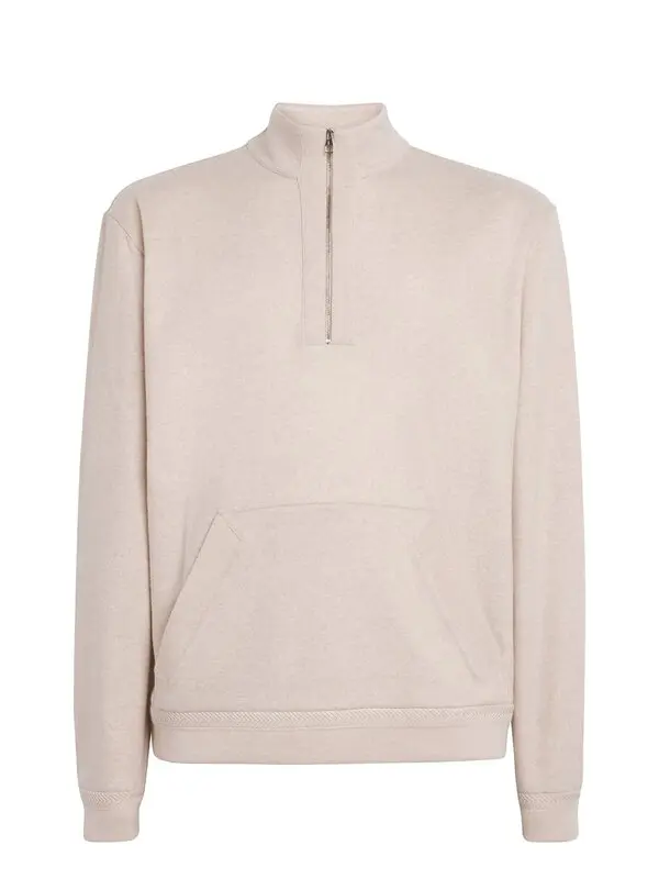 BRETT JOHNSON Cashmere Quarter-zip Sweatshirt - Beige
