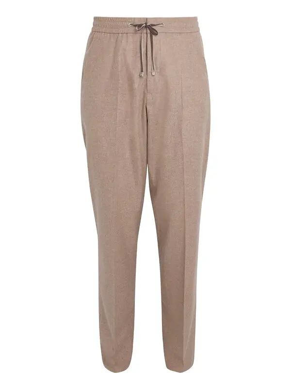 BRETT JOHNSON Wool-silk-cashmere Pleated Trousers - Beige